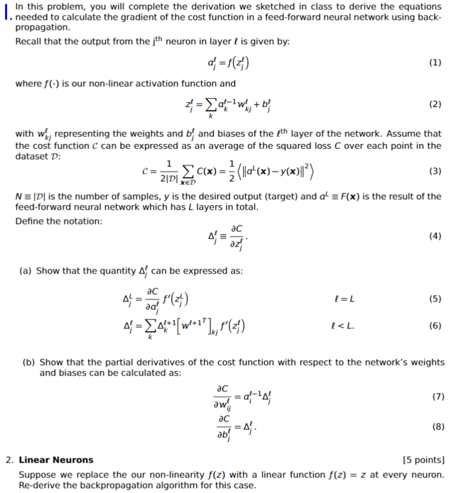Solved In this problem, you will complete the derivation we | Chegg.com
