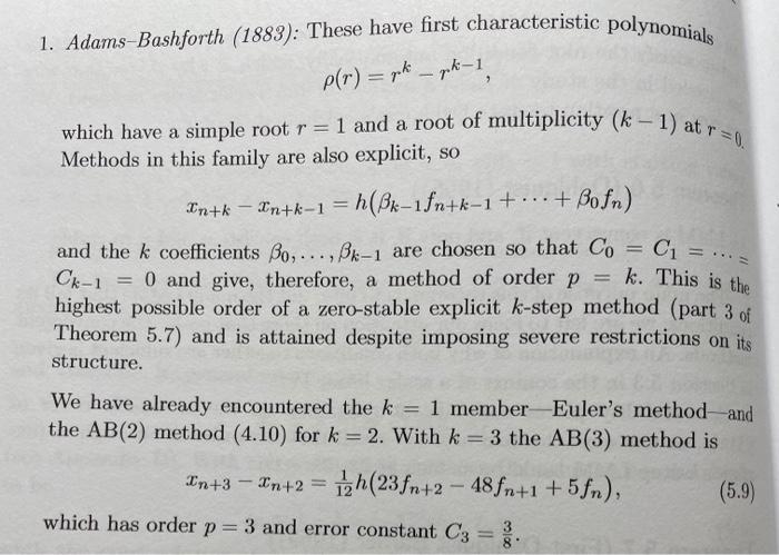 Implement the backward Euler method (Table 4.2 in | Chegg.com