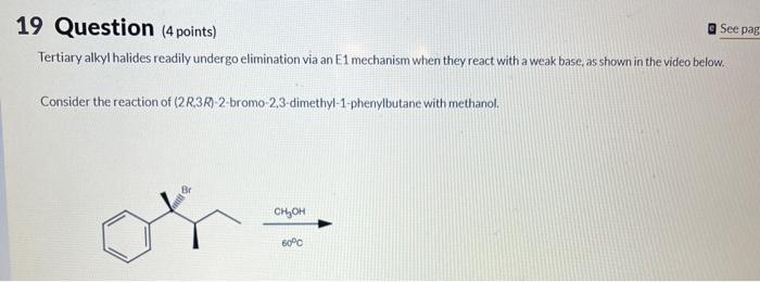 Solved Tertiary alkyl halides readily undergo elimination | Chegg.com