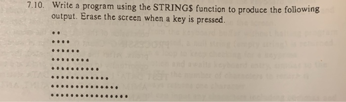 Solved 7.10. Write a program using the STRINGS function to | Chegg.com