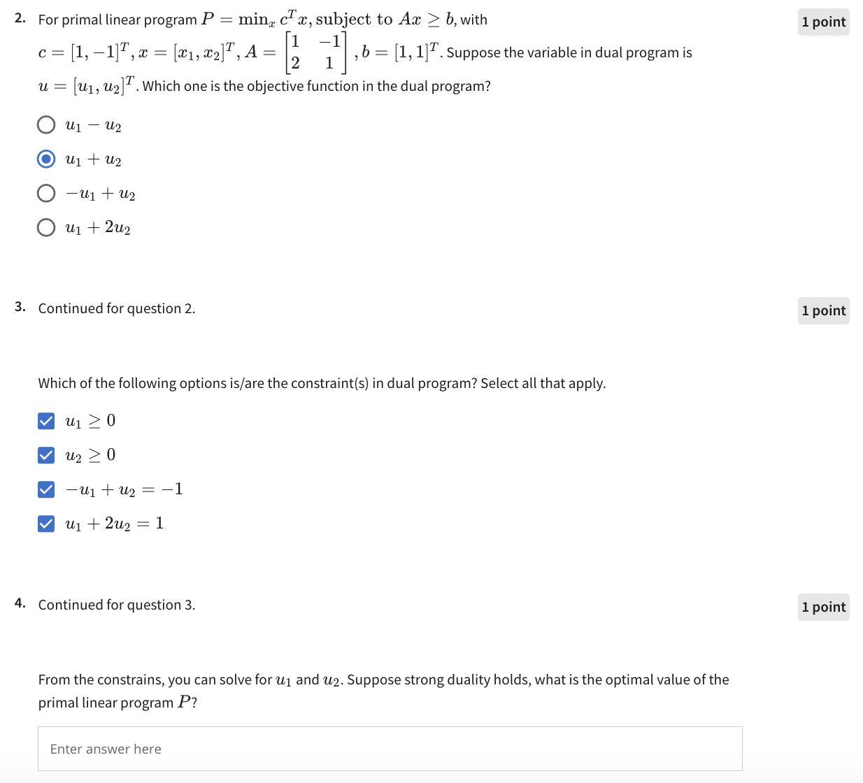 Solved For primal linear program P=minxcTx, ﻿subject to | Chegg.com