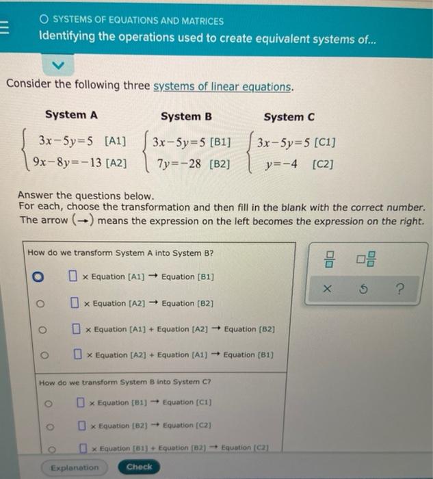 Solved O SYSTEMS OF EQUATIONS AND MATRICES Identifying the | Chegg.com