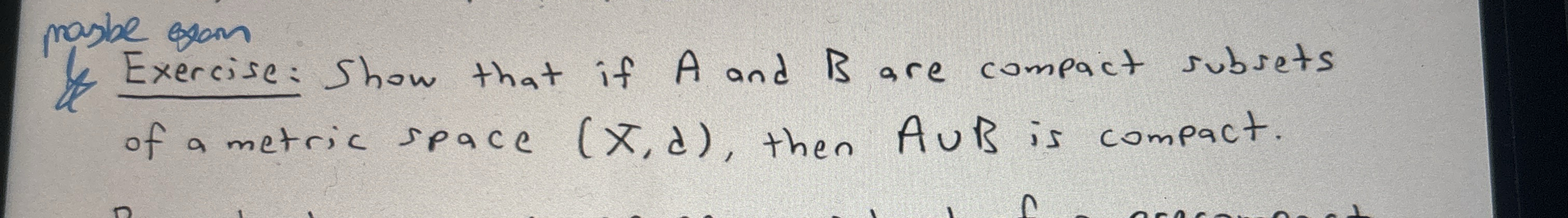 Solved masbe sxamExercise: Show that if A and B ﻿are compact | Chegg.com