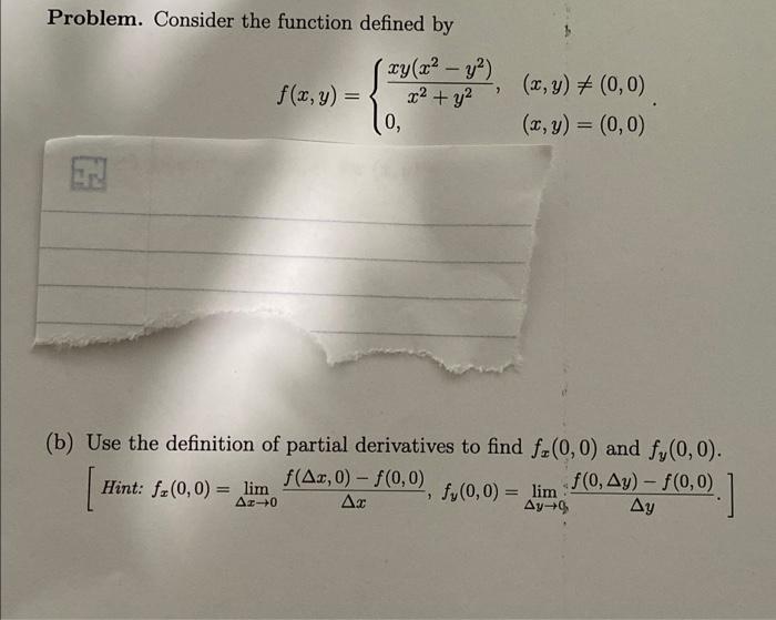 Solved Problem. Consider the function defined by | Chegg.com