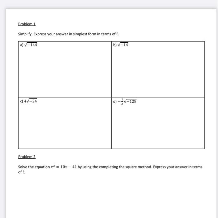 Solved Problem 1 Simplify. Express your answer in simplest | Chegg.com