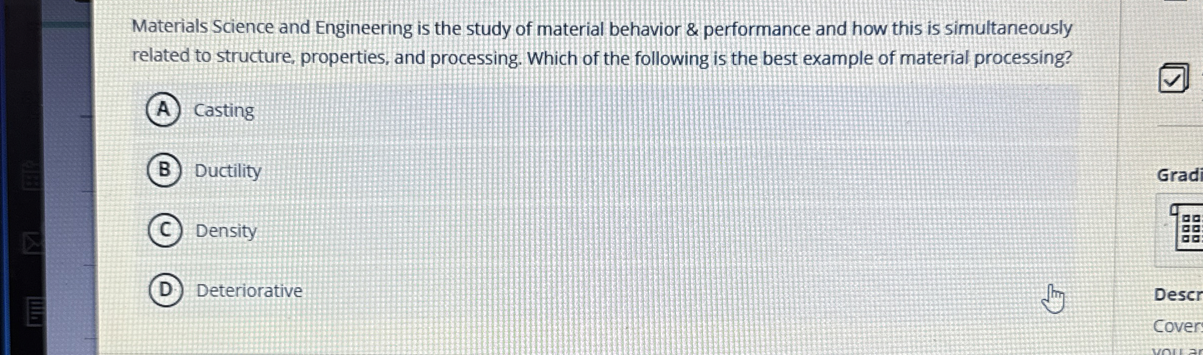 Solved There are four elements to consider-processing, | Chegg.com