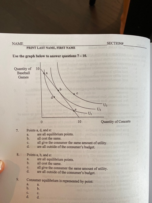 Solved NAME SECTION# PRINT LAST NAME, FIRST NAME Use the | Chegg.com
