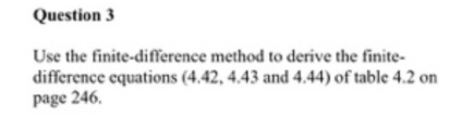 Solved Question 3 Use the finite-difference method to derive | Chegg.com