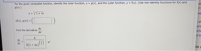 Solved For The Given Composite Function Identify The Inner
