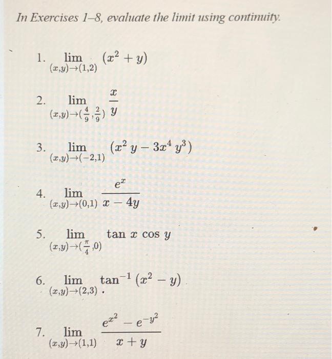Solved In Exercises 1–8, evaluate the limit using | Chegg.com