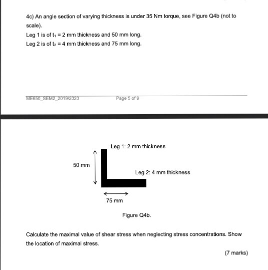 Solved Question 4 4a) A stepped circular bar has the | Chegg.com