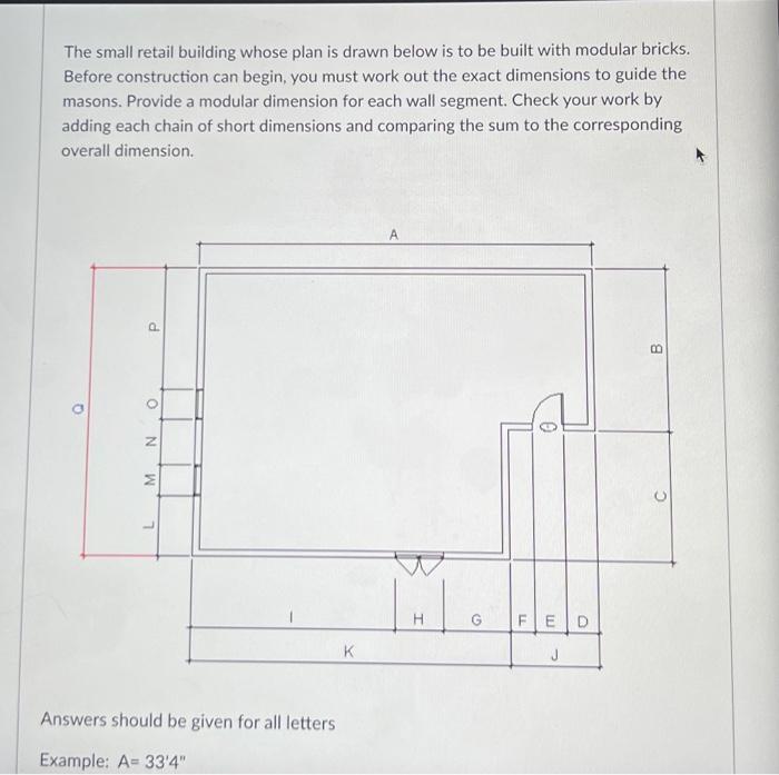 Solved The small retail building whose plan is drawn below | Chegg.com