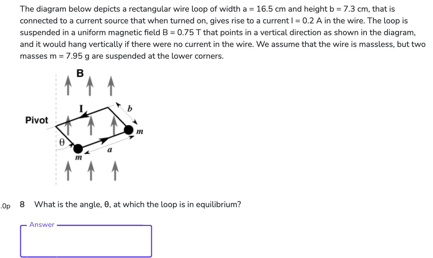 Solved The diagram below depicts a rectangular wire loop of | Chegg.com