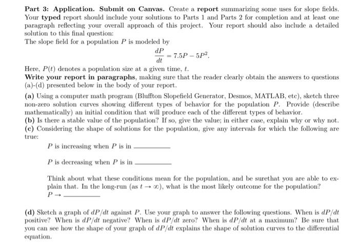 Solved Part 3: Application. Submit on Canvas. Create a | Chegg.com