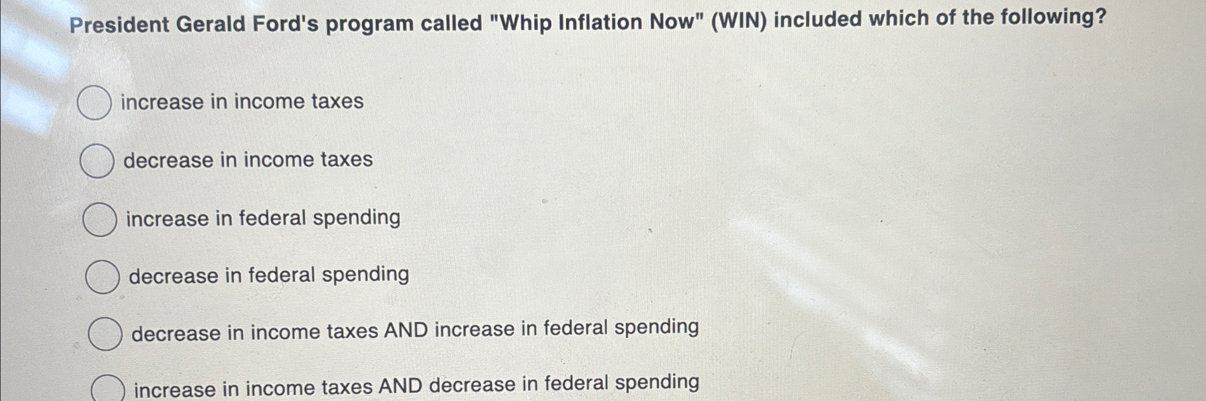 Solved President Gerald Ford's program called "Whip | Chegg.com