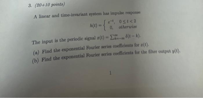 Solved A linear and time-invariant system has impulse | Chegg.com
