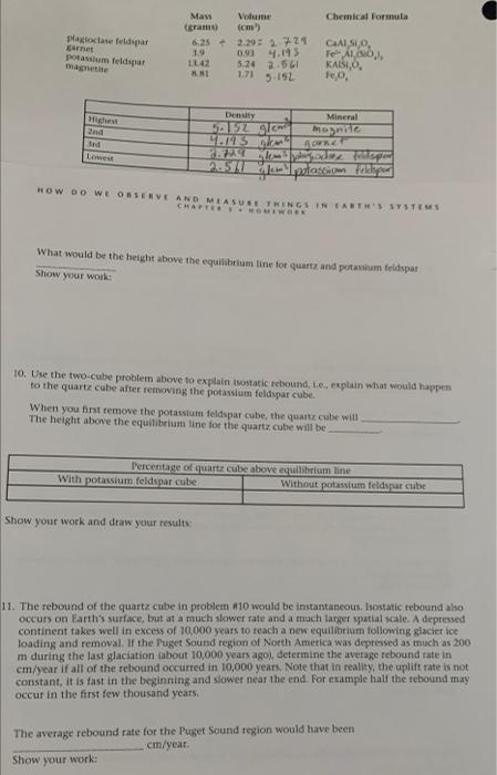 Volume Chemical Formula plagioclase feldspar Barnet | Chegg.com