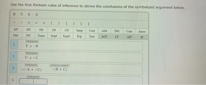 Solved Use the first thirteen rules of inference to derive | Chegg.com
