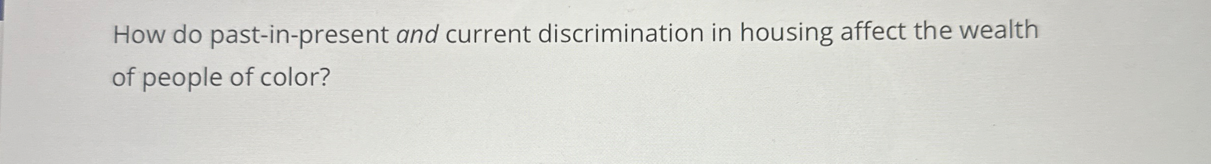 Solved How do past-in-present and current discrimination in | Chegg.com