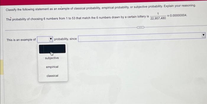 Solved Classify the following statement as an example of | Chegg.com