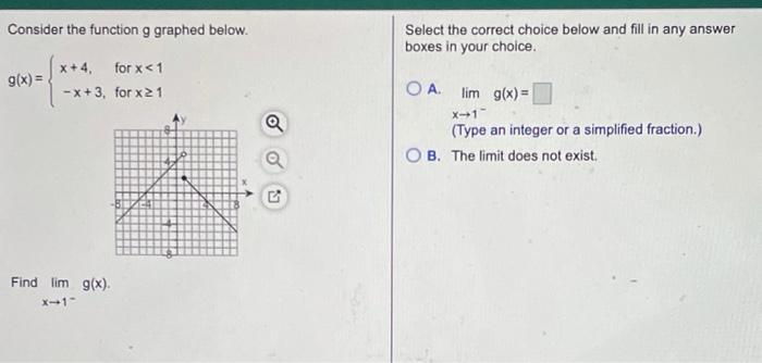 Solved Consider The Function G Graphed Below Select The