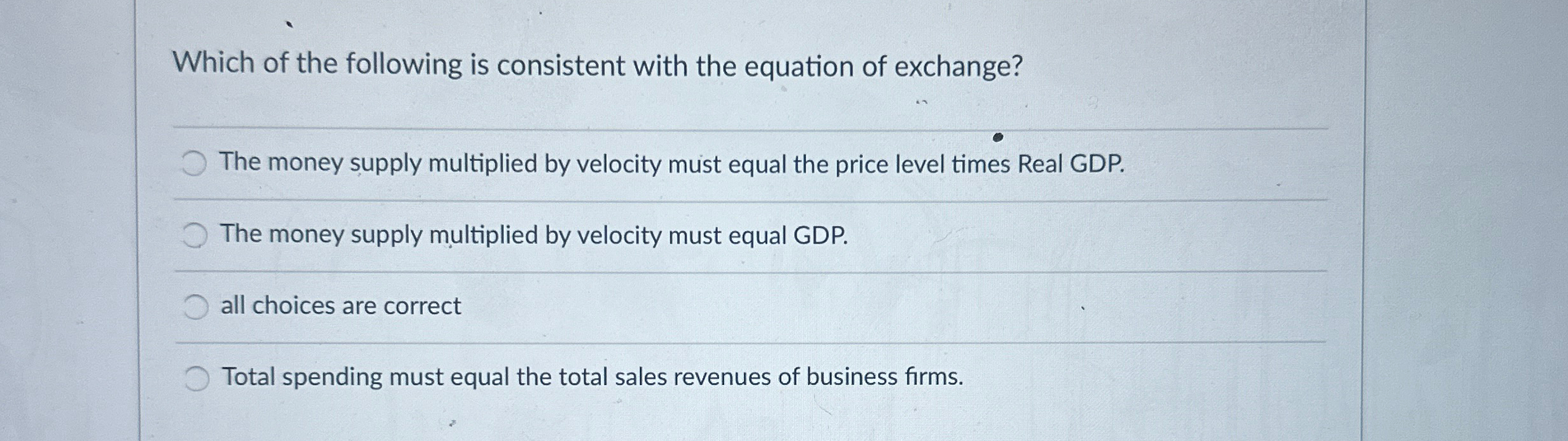 Solved Which of the following is consistent with the | Chegg.com