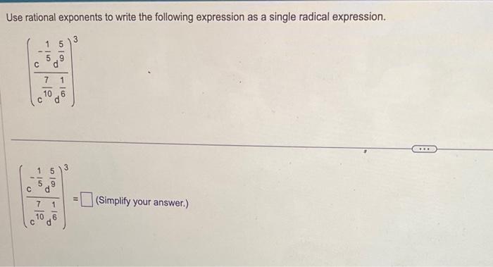 Solved Use rational exponents to write the following | Chegg.com