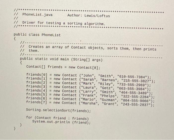 Solved PP 10.4 Rewrite the Sorting class so that both | Chegg.com