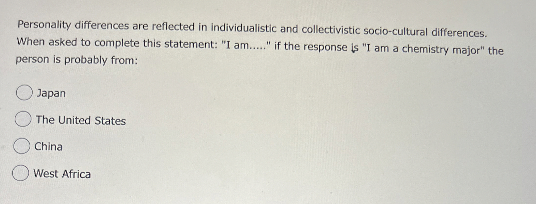 Solved Personality differences are reflected in | Chegg.com