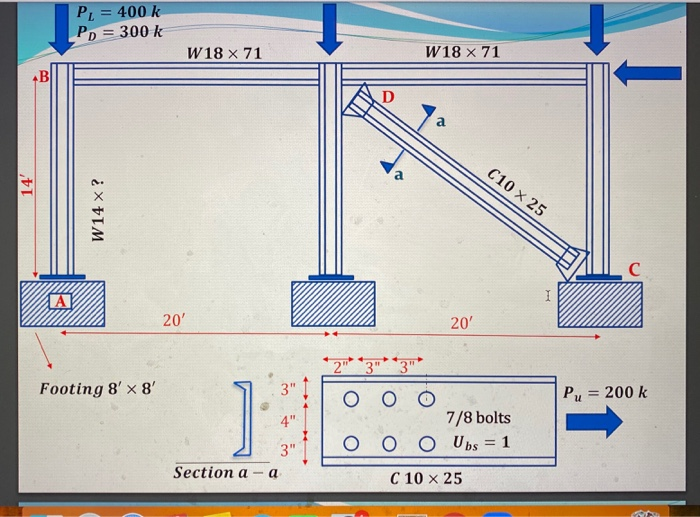 Solved • Find: • 1) Is the Section C10x25 adequate for the | Chegg.com