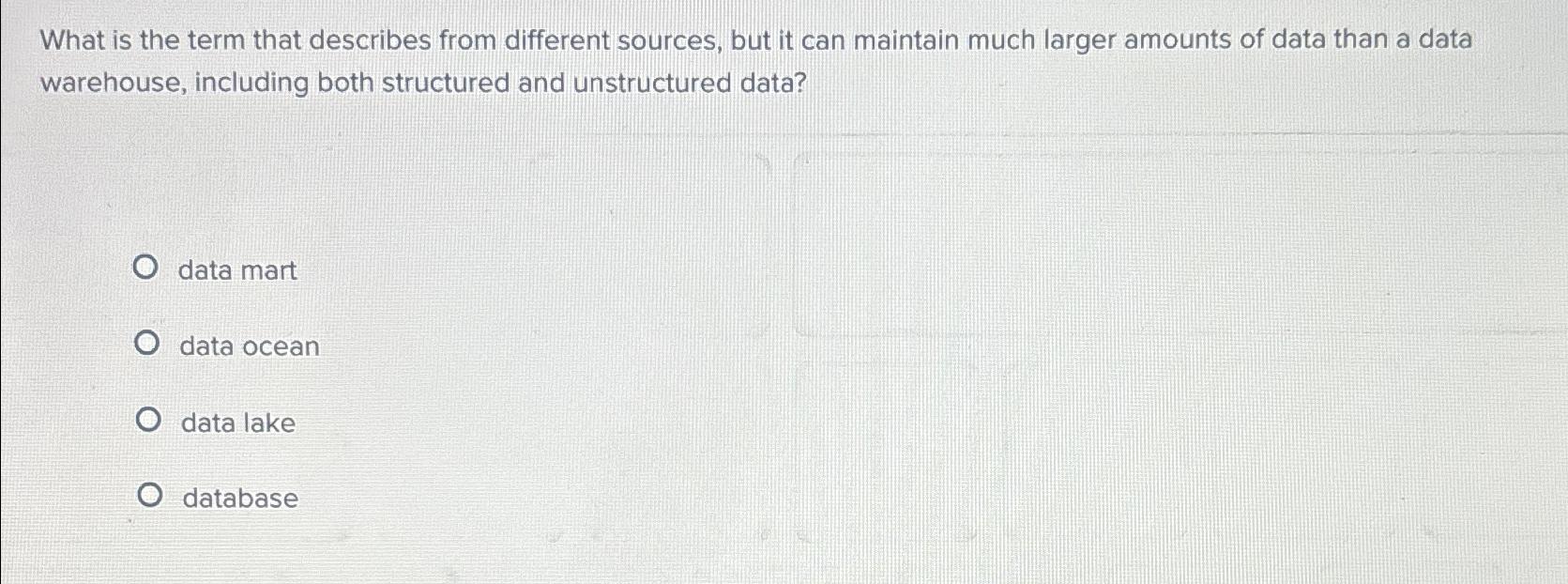 Solved What is the term that describes from different | Chegg.com