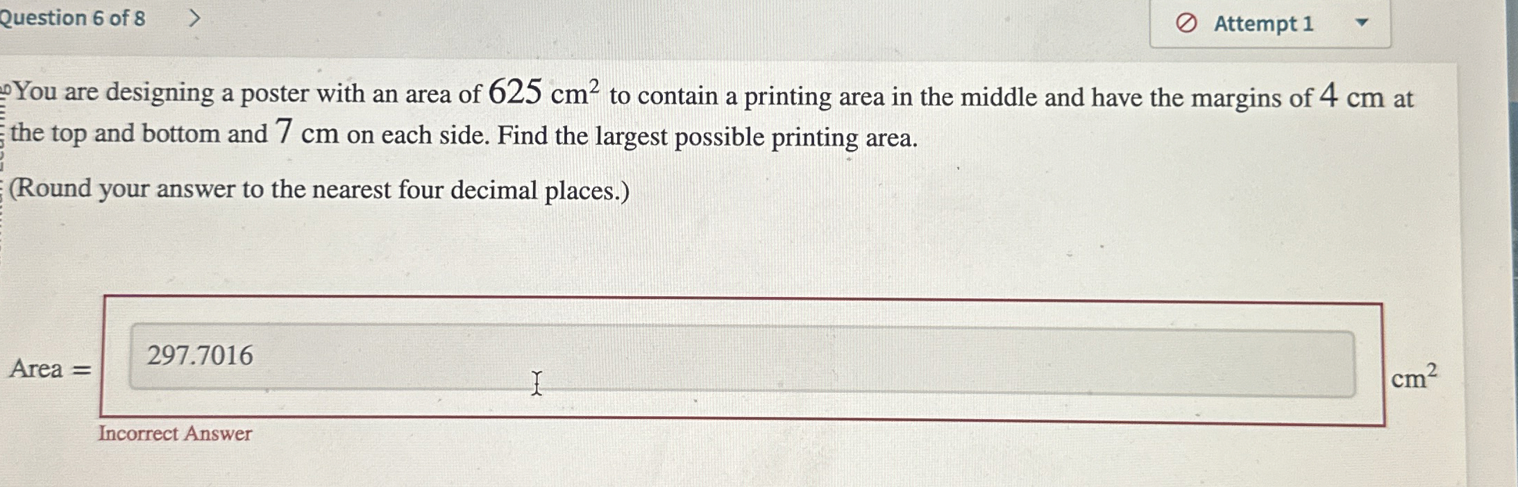 Solved Question 6 ﻿of 8You are designing a poster with an | Chegg.com