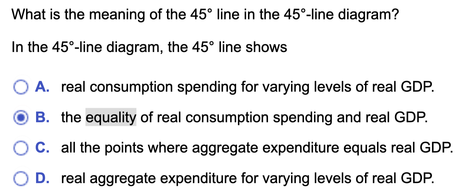 Solved What is the meaning of the 45° ﻿line in the 45°-line | Chegg.com