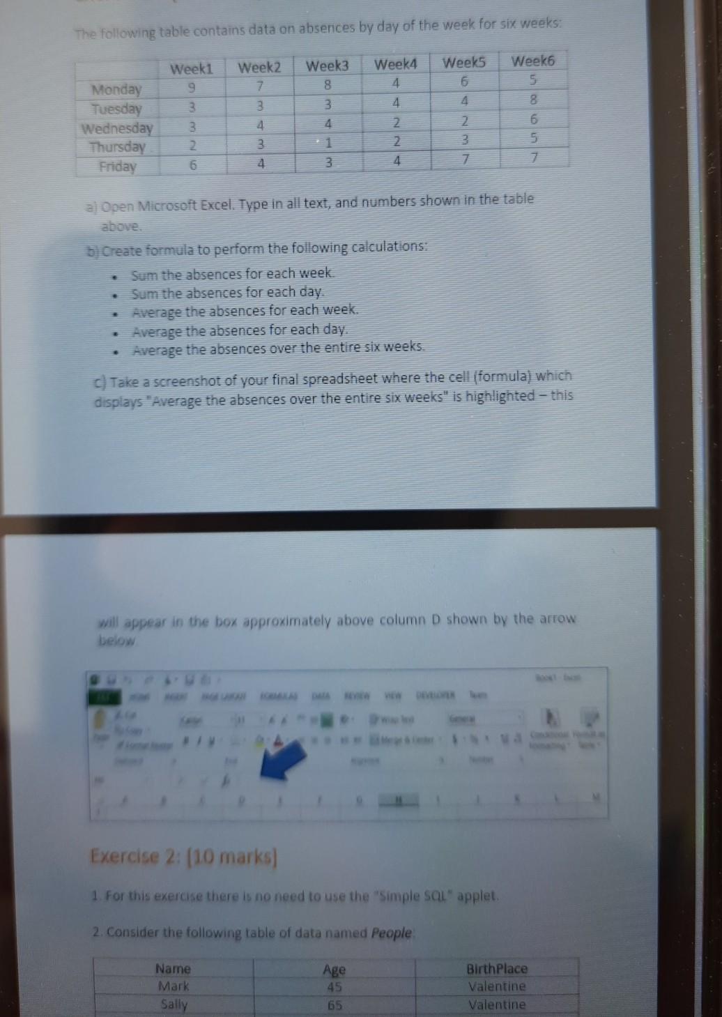 Solved The following table contains data on absences by day | Chegg.com