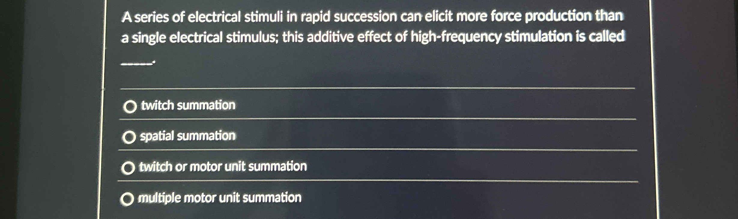 Solved A series of electrical stimuli in rapid succession | Chegg.com