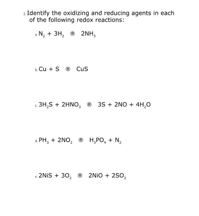Solved 1. Determine the oxidation numbers for each element | Chegg.com