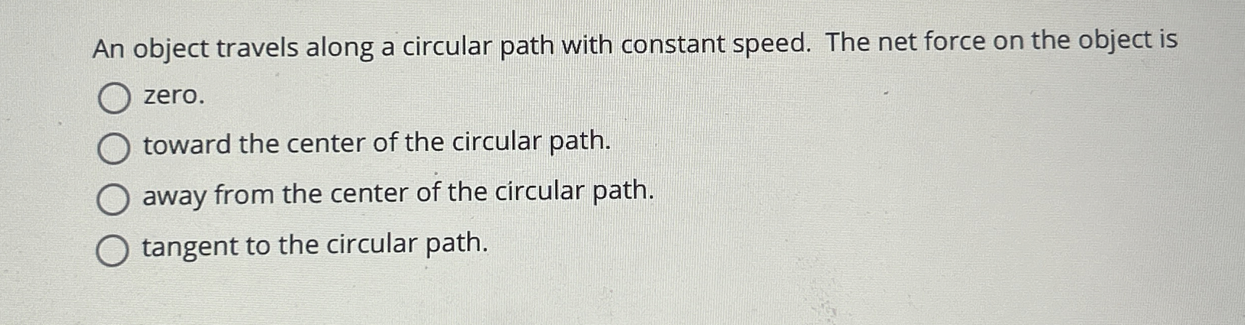 Solved An object travels along a circular path with constant | Chegg.com