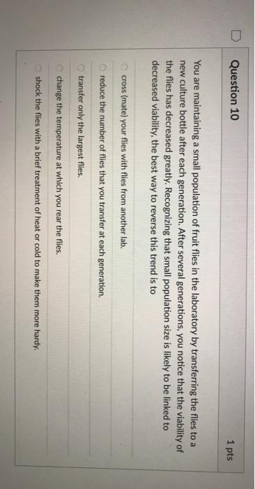 Solved Question 6 1 pts Which of the following is the most | Chegg.com