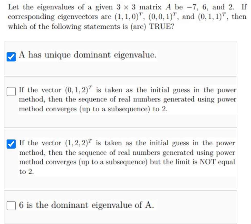 Solved Let the eigenvalues of a given 3×3 ﻿matrix A ﻿be | Chegg.com
