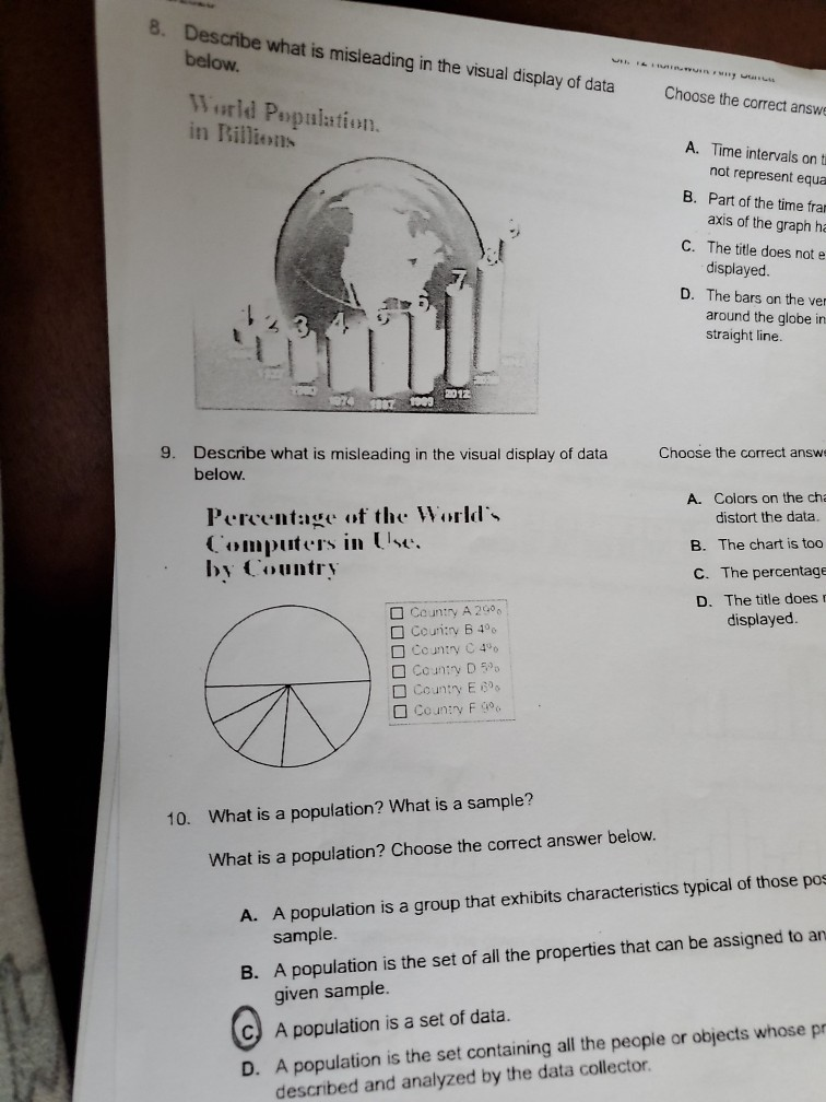 describe what is misleading in the visual display of | Chegg.com