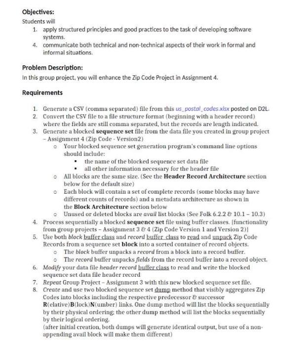 Solved Objectives: Students will 1. apply structured | Chegg.com