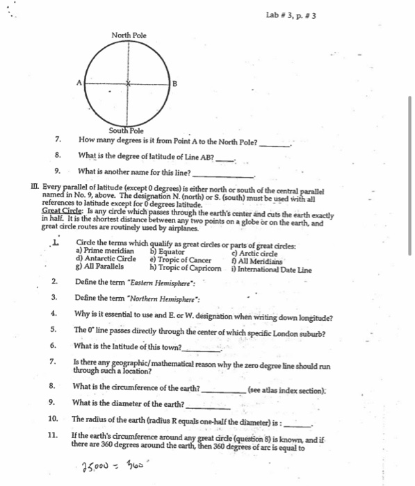 Solved Lab #3.p. #1 Latitude And Longitude Lab # 3 | Chegg.com