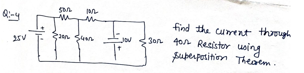 Solved Q 4find The Current Through For Resistor Using