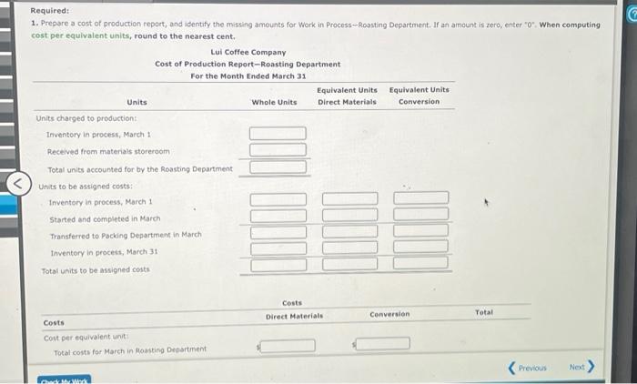 Solved materials and conversion between February and March. | Chegg.com