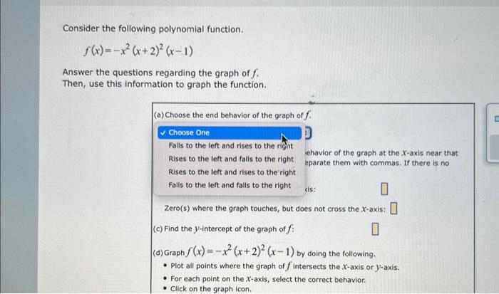 Solved Consider the following polynomial function. | Chegg.com