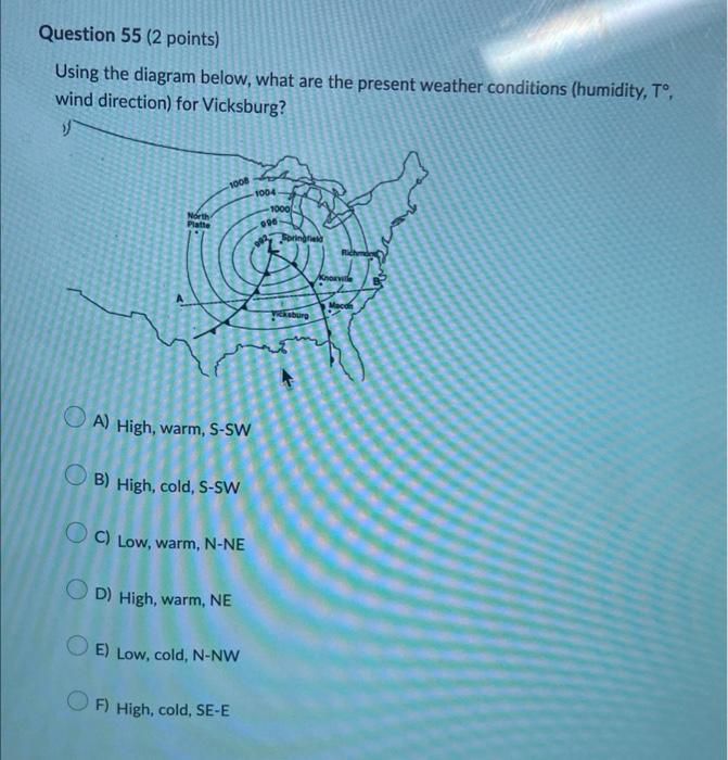 Solved Using the diagram below, what are the present weather | Chegg.com
