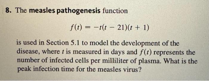 Solved 8. The measles pathogenesis function | Chegg.com