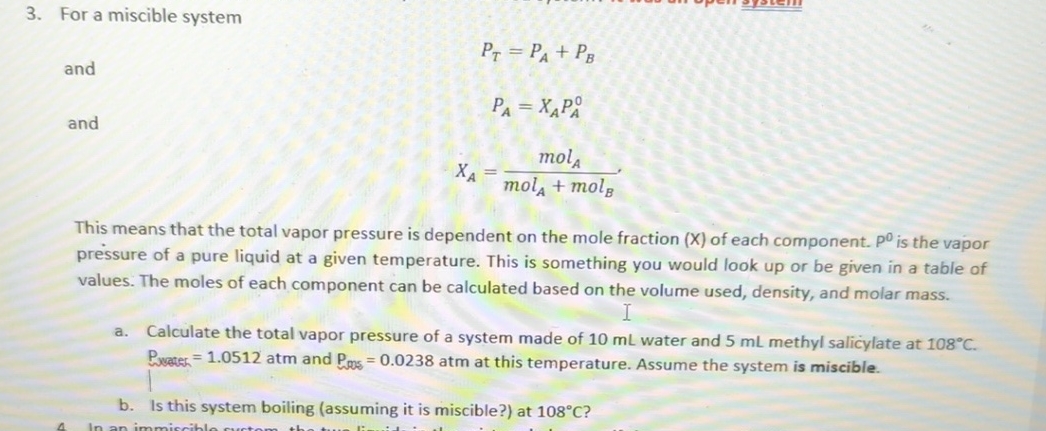 Solved For a miscible | Chegg.com