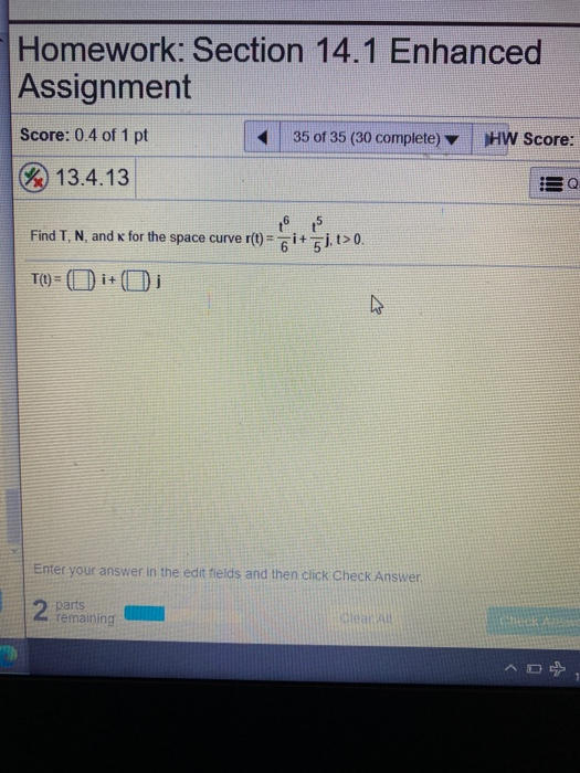 Solved Homework Section 14 1 Enhanced Assignment Score 0 4