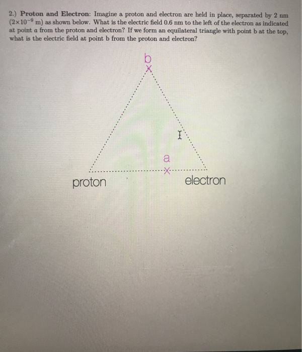 Solved 2.) Proton and Electron: Imagine a proton and | Chegg.com